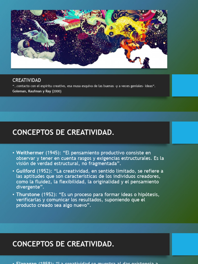 Conceptos y Evaluación de la Creatividad | PDF | Creatividad | Inteligencia
