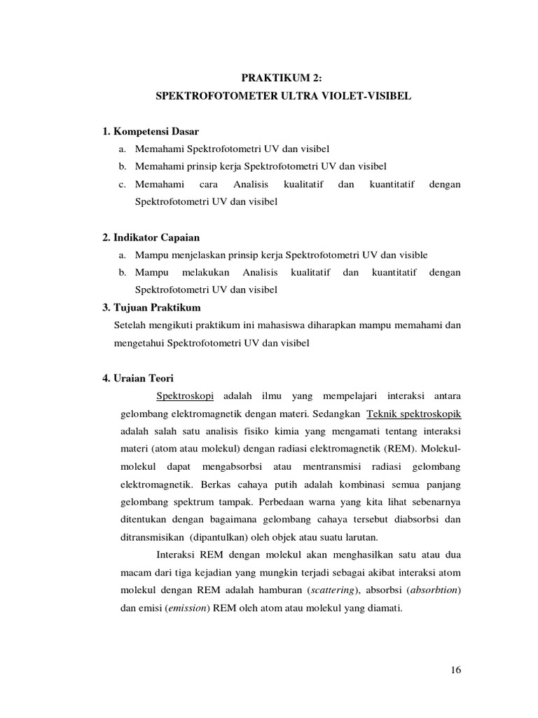 Spektrofotometer Ultra Violet-Visibel | PDF | Teknologi & Rekayasa