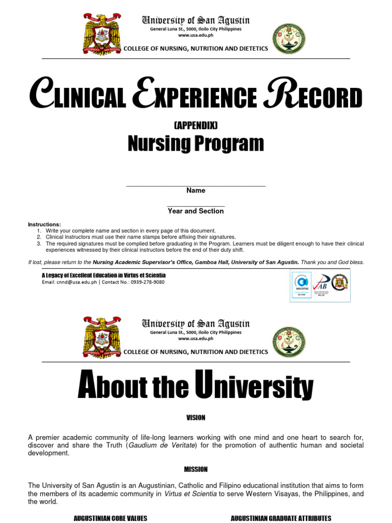 Clinical-Experience-Record-Appendix-for-Levels-III-and-IV NURSING | PDF ...