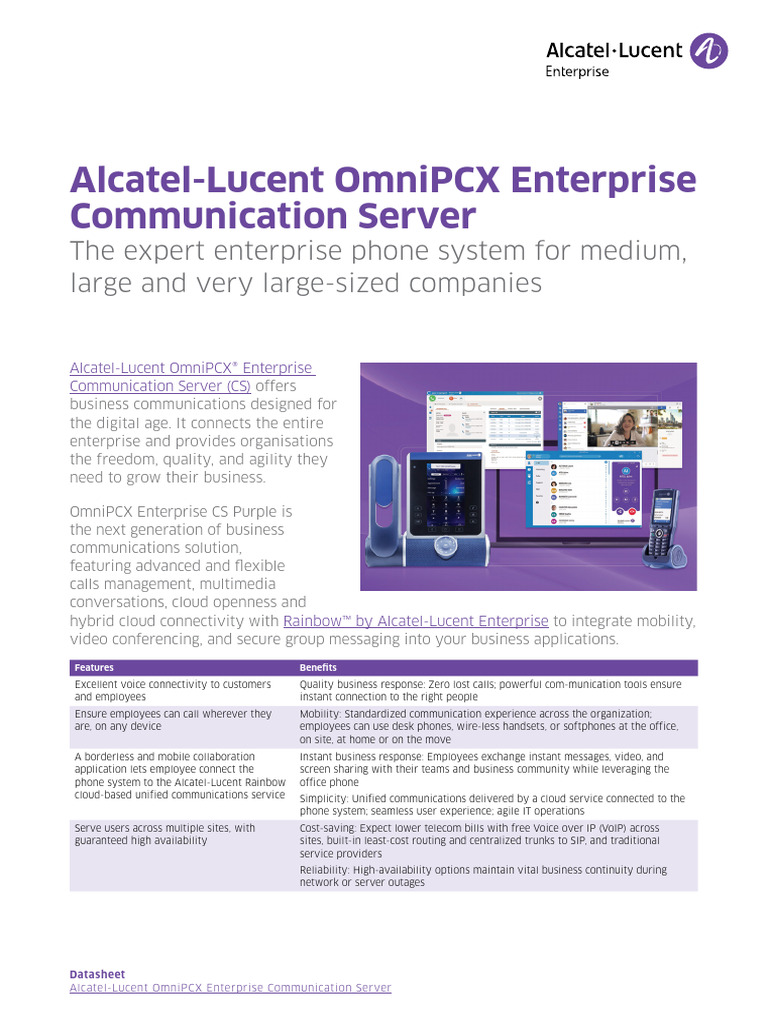 Omnipcx Enterprise Communication Server Datasheet en | PDF | Session Initiation Protocol | Telephone