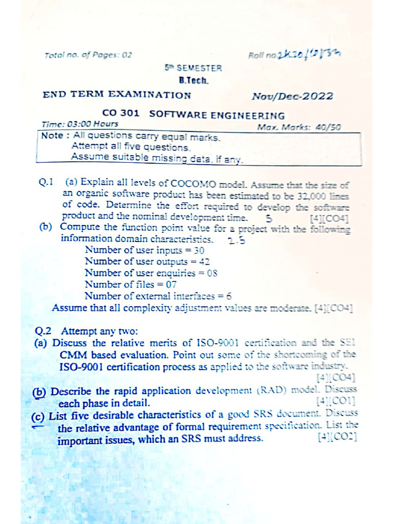 Co301 Se 2022 End Nov | PDF