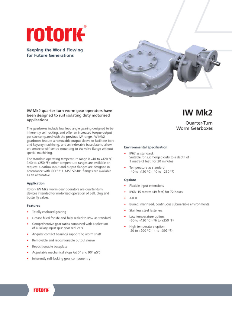 Rotork IW Dimensiones (Inglés) | PDF
