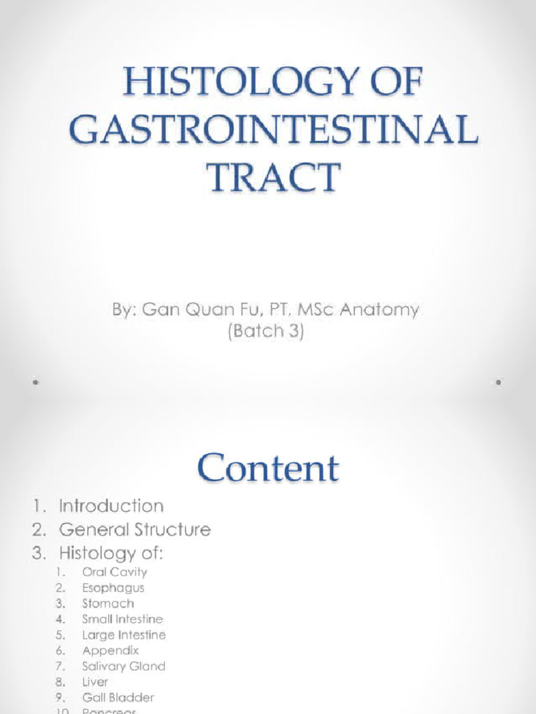 Histology Of Gastrointestinal Tract Pdf