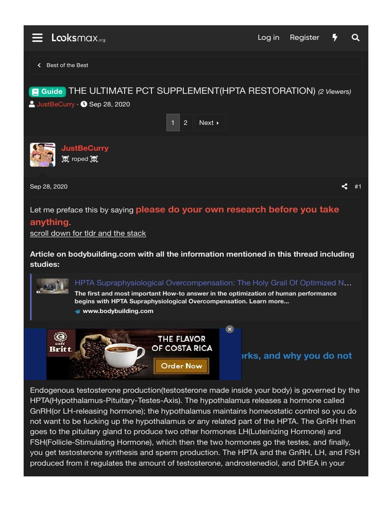 The Ultimate PCT Supplement (Hpta Restoration) - Looksmax - Org - Men's Self-Improvement ...