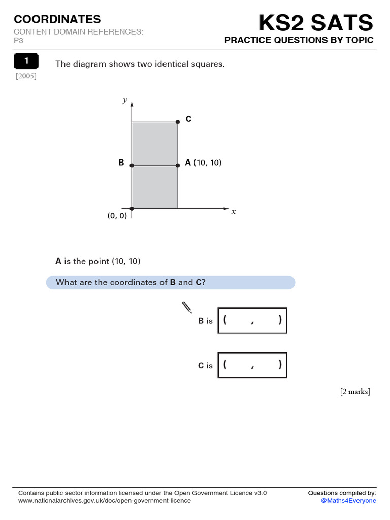 Coordinates Questions | PDF | Circle | Rectangle