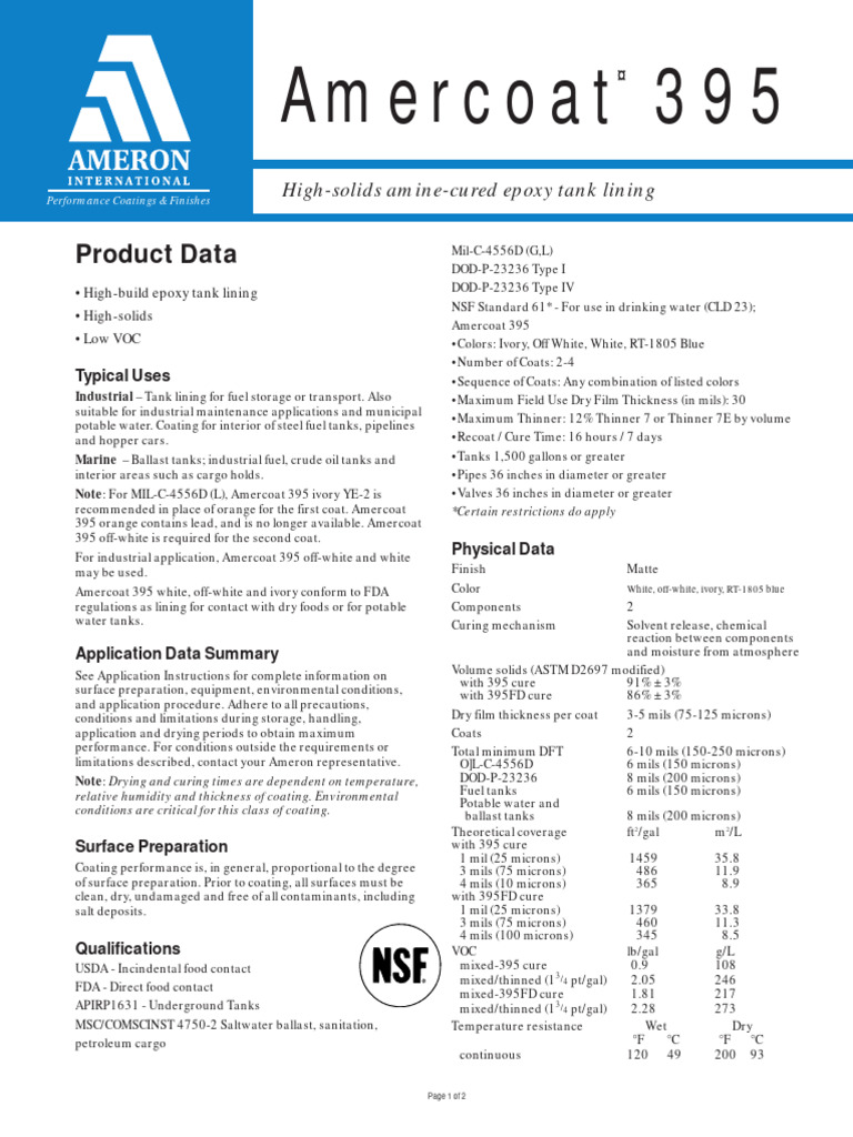 395 PDS | PDF | Legal Liability | Epoxy
