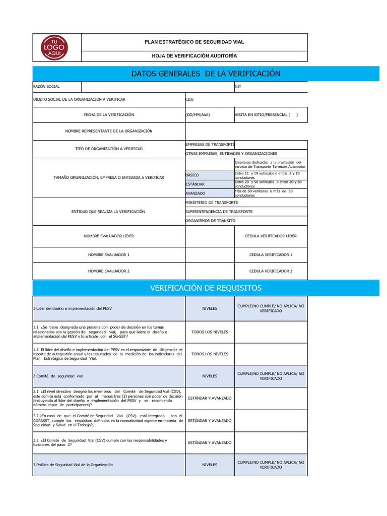 Hoja de Verificación Auditoría | PDF