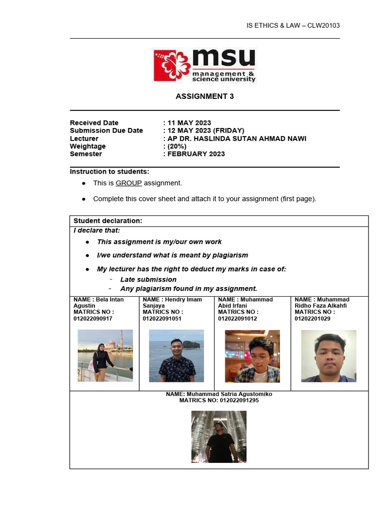 Assignment 3 - Group Report | PDF