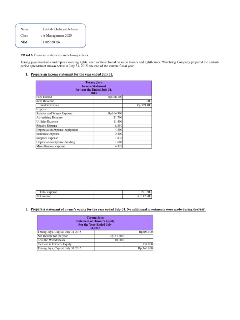 Tugas Akun 3 | PDF | Debits And Credits | Expense