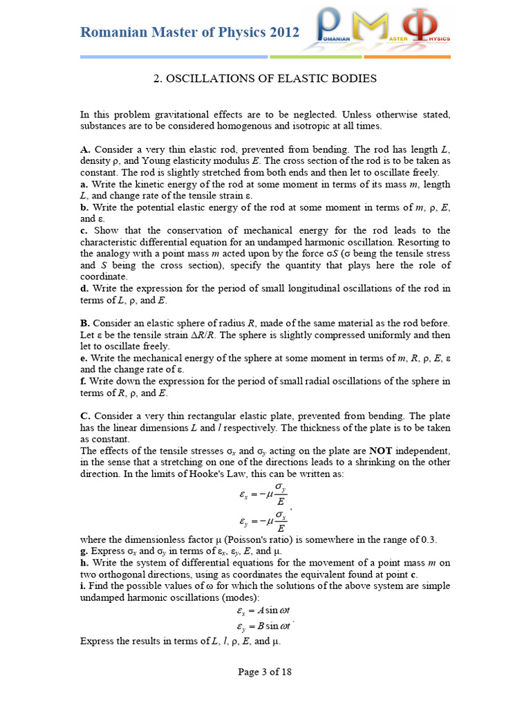 RMPH 2012 Q2 | PDF | Elasticity (Physics) | Stress (Mechanics)