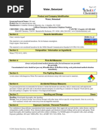 Safety Data Sheet - Distilled Water | PDF | Dangerous Goods | Toxicity