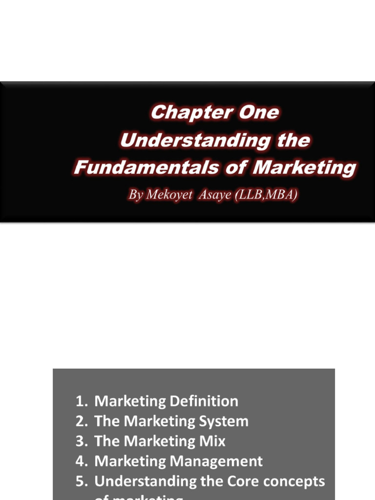 Chapter 1 Fundamentals of Marketing | PDF | Marketing | Customer Relationship Management