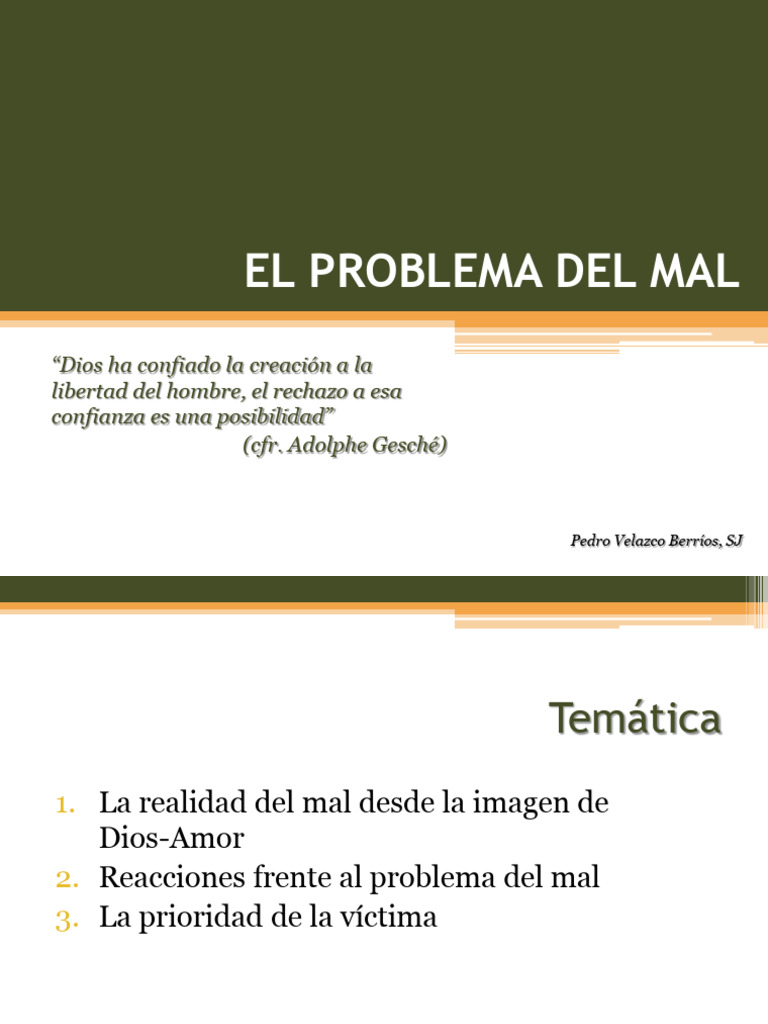 El problema del mal | PDF | Dios | Problema del mal