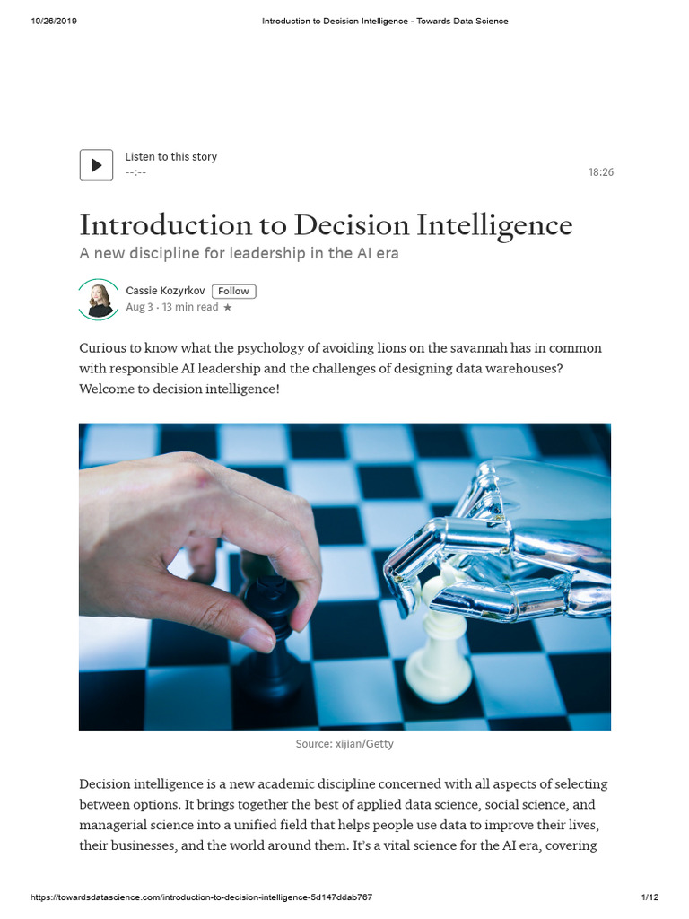 Introduction To Decision Intelligence Towards Data Science | PDF | Decision Making ...