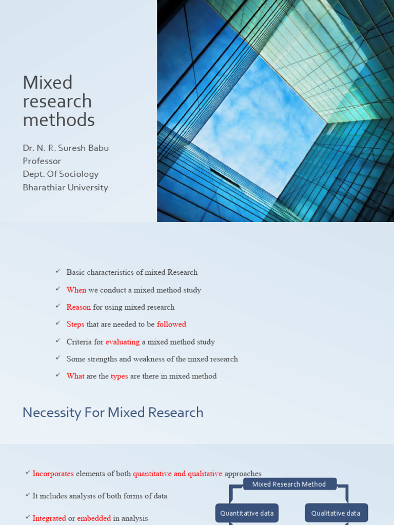 Mixed Research Methods | PDF