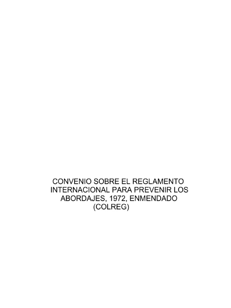 Convenio Colreg 2022 | PDF