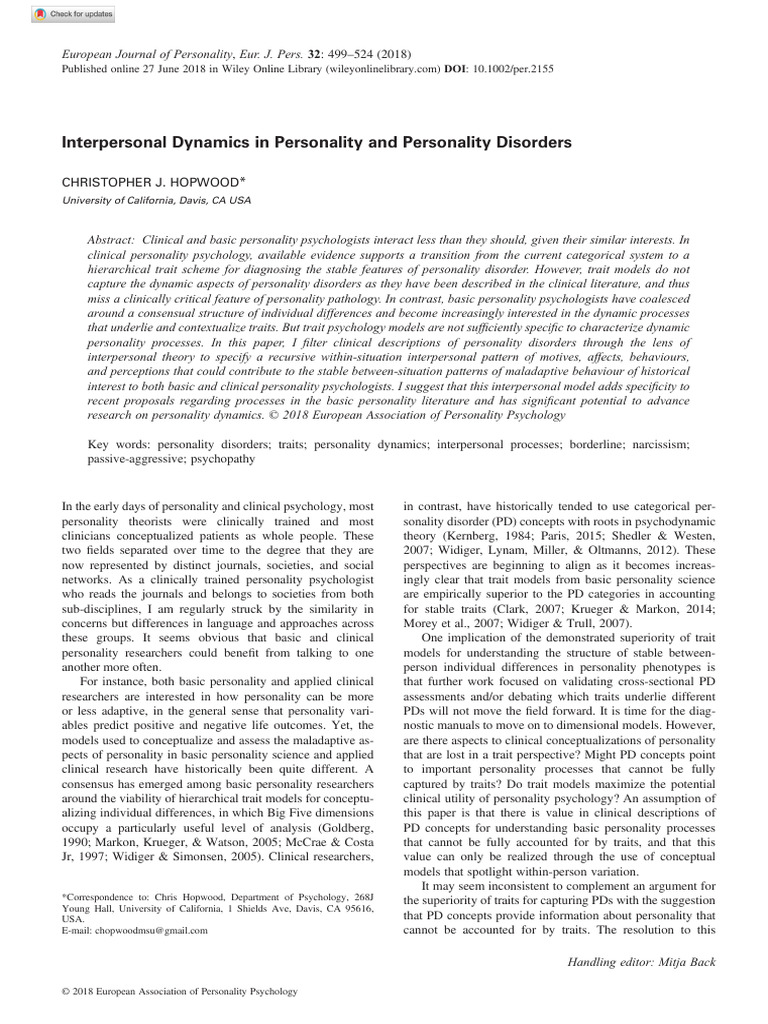 Hopwood 2018 Interpersonal Dynamics in Personality and Personality ...