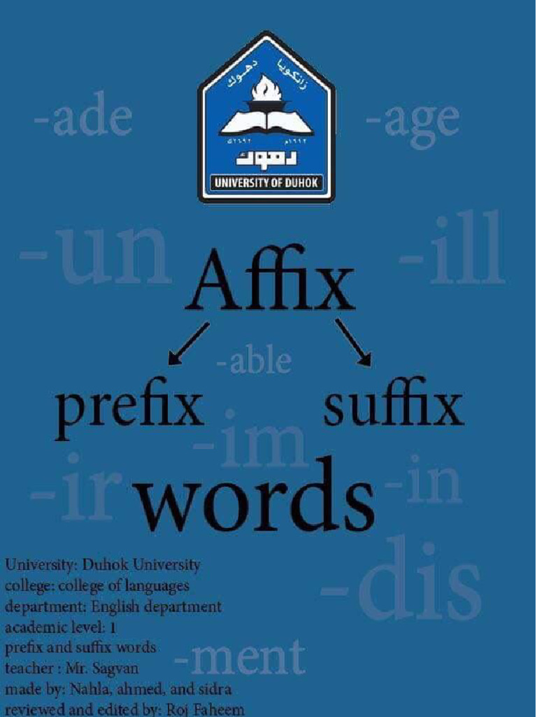 Affixes | PDF | Adjective | Verb