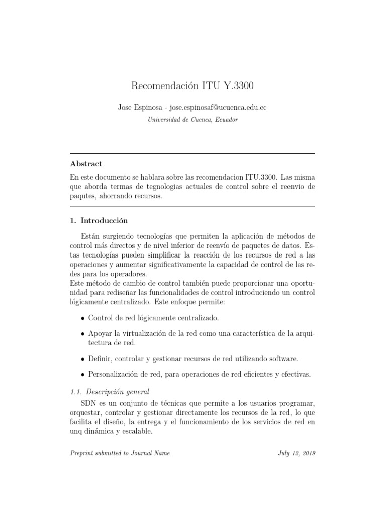 Recomendaci N ITU Y 3300 | PDF | Negocios | Tecnología