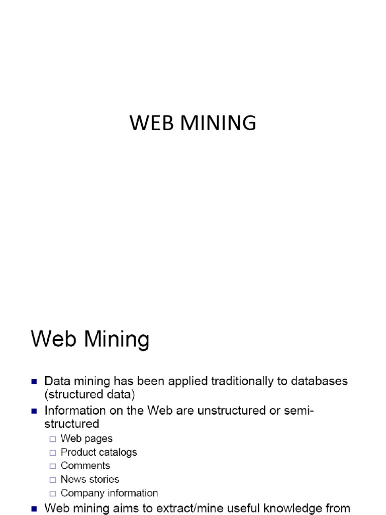 Web Mining and Text Mining | PDF | Internet & Web | World Wide Web