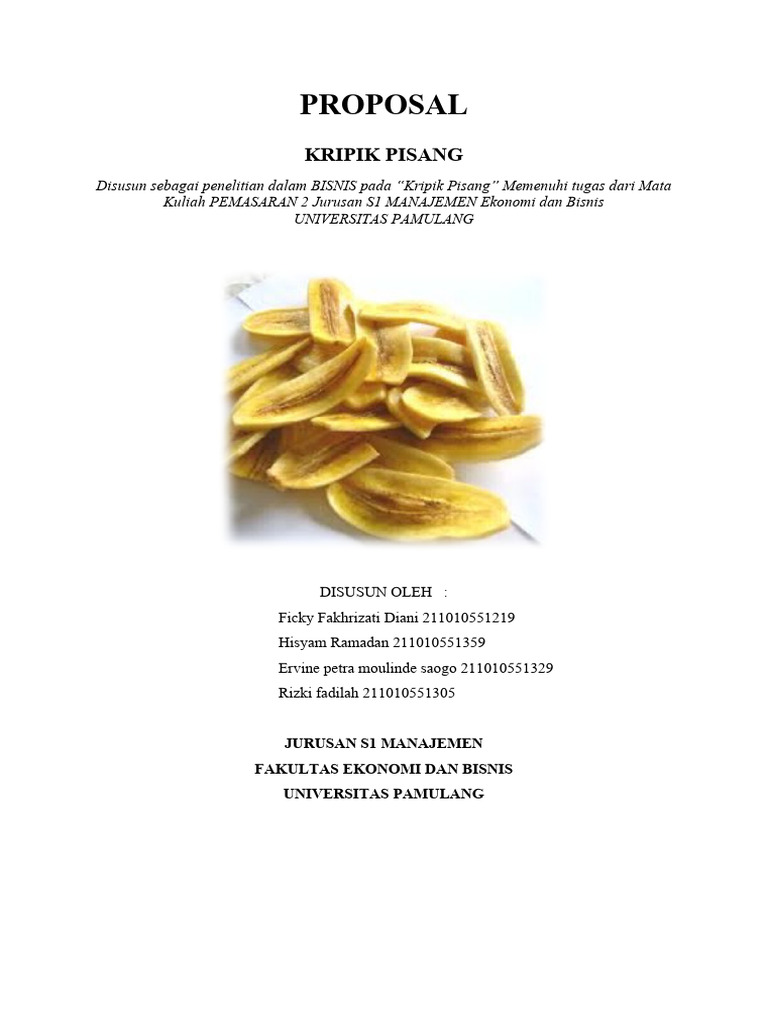 Proposal Usaha Keripik Pisang | PDF