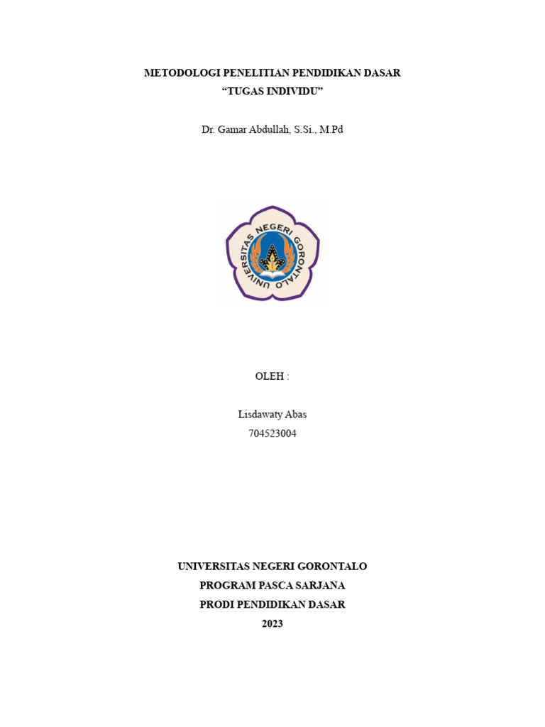 Metodologi Penelitian Pendidikan Dasar | PDF