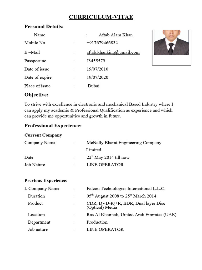 Line Operator CV | PDF
