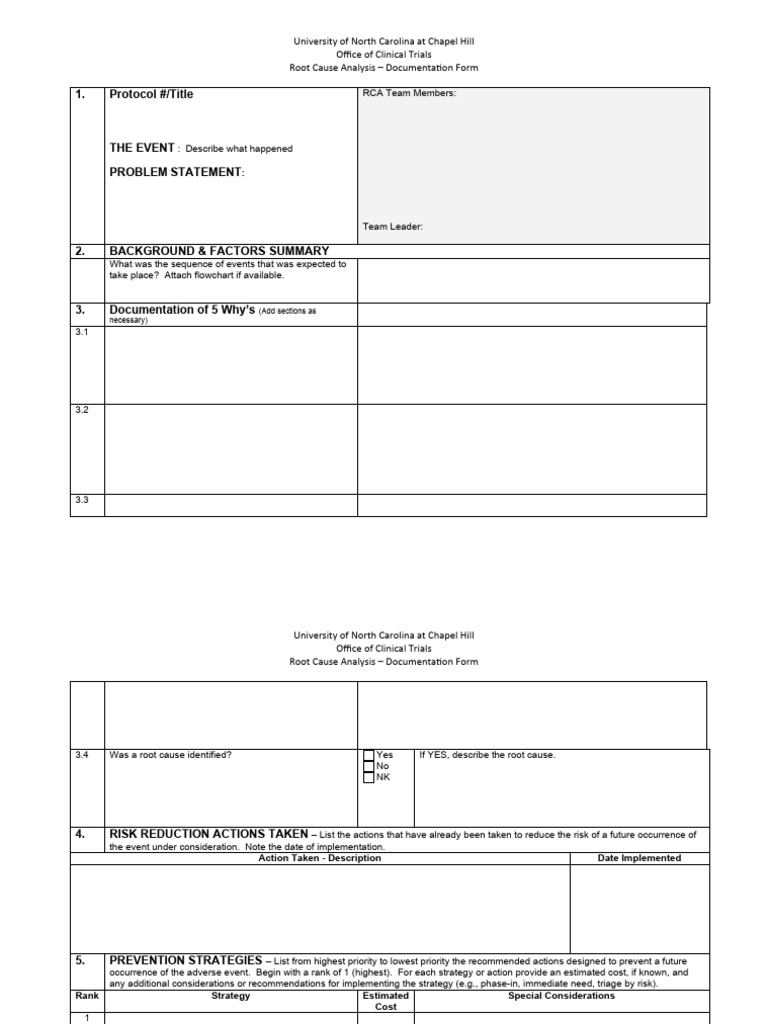 rca-template | PDF | Clinical Trial | Health Care