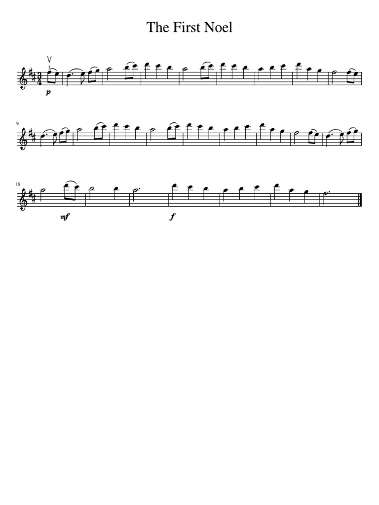 First Noel Advanced Free Violin Sheet Music | PDF