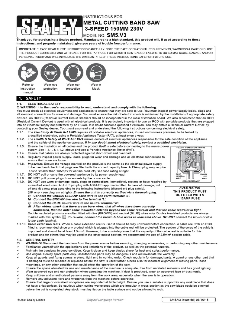 SM5ce_V3 Saw | PDF | Ac Power Plugs And Sockets | Fuse (Electrical)