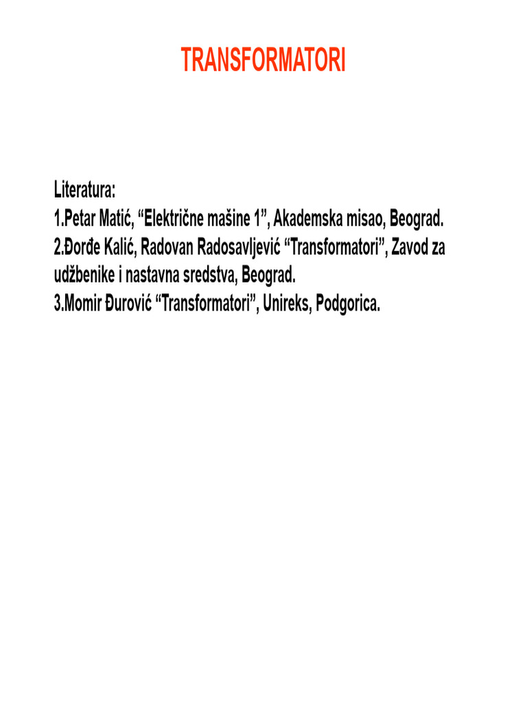 Transformatori 1 | PDF