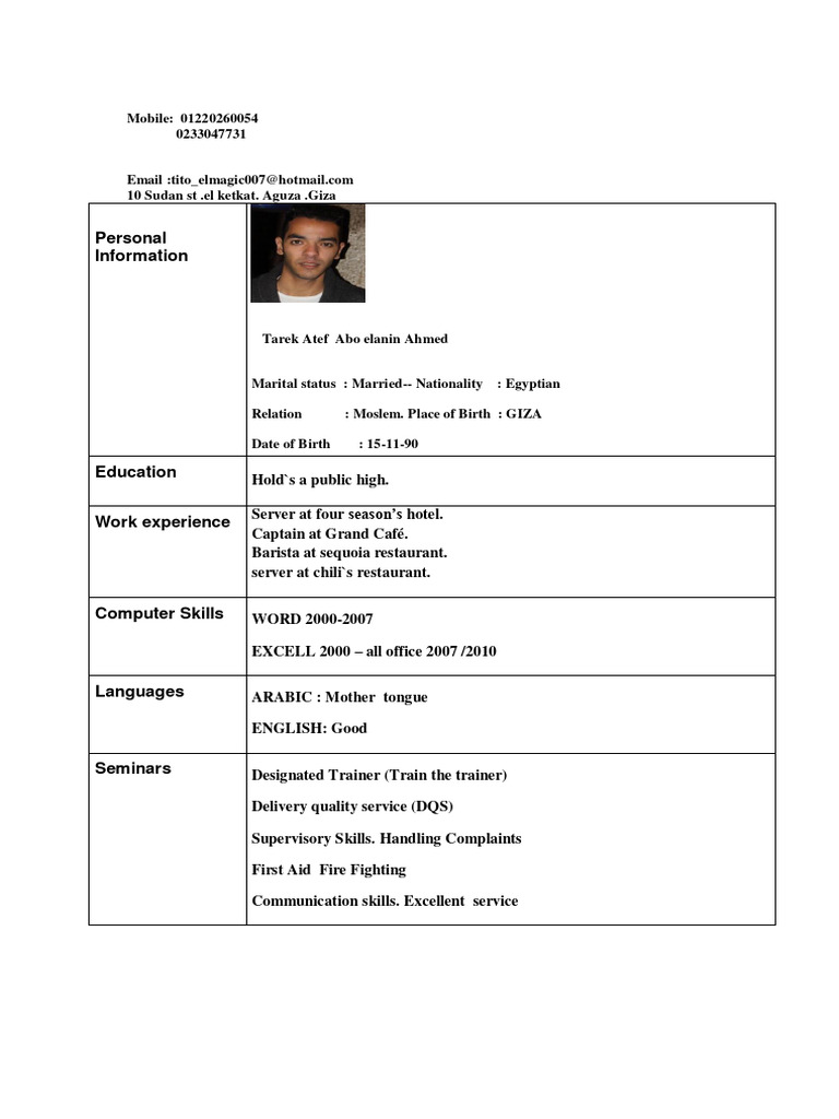Tarek Atef C.V PDF | PDF