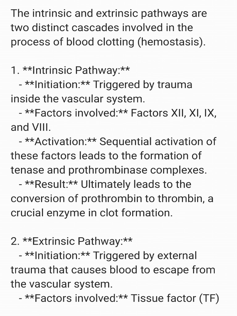Intrinsic & Extrinsic Pathways - 231206 - 100914 | PDF