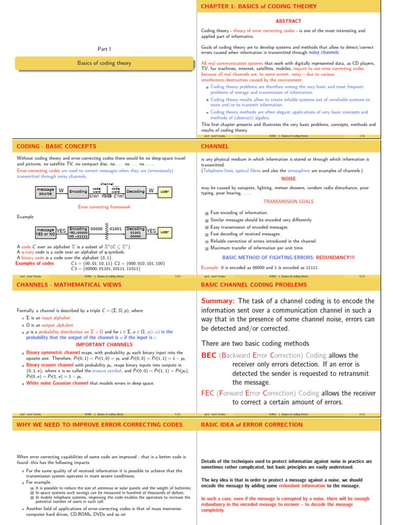Introduction to Coding Theory Basics | PDF