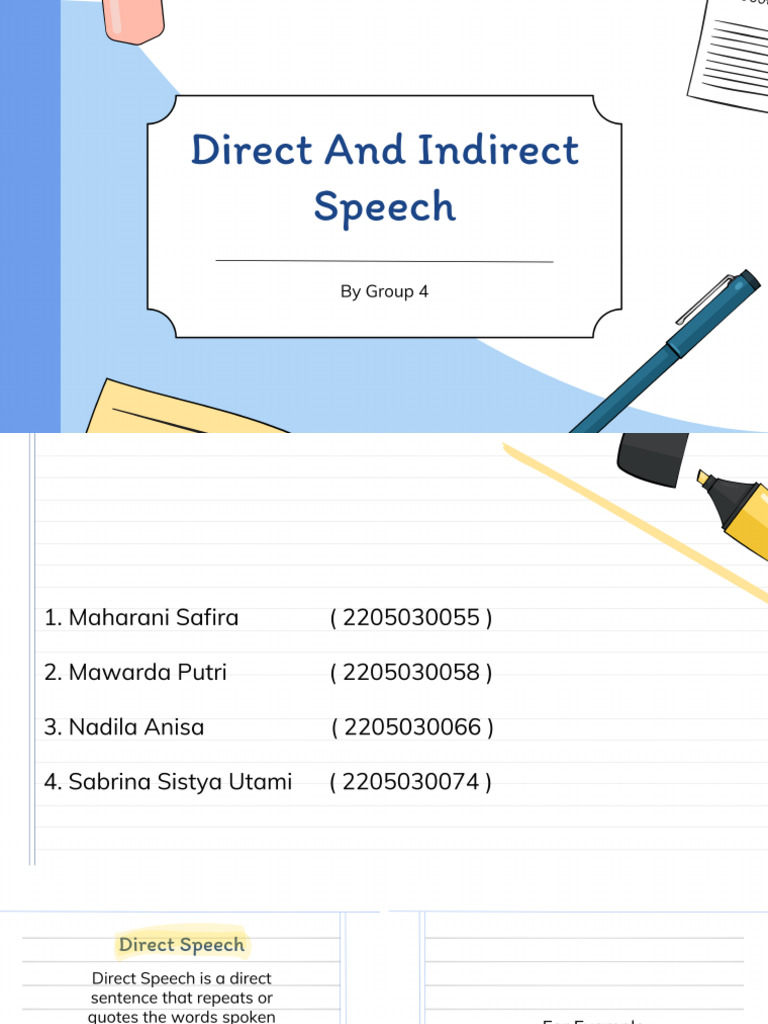 Direct and Indirect Speech | PDF