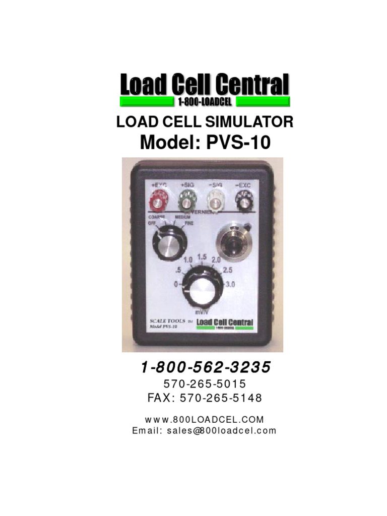 PVS 10 Manual | PDF | Calibration | Metrology