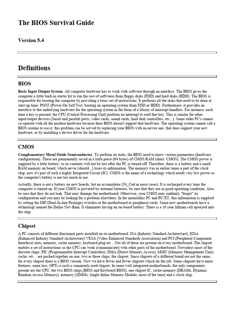 Comfiguração Da BIOS-SETUP | PDF | Random Access Memory | Dynamic ...