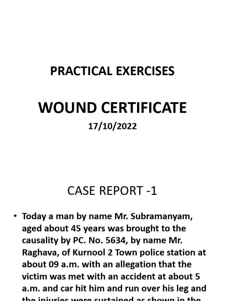 Wound Certificate Issuance Guidelines | PDF | Biomechanics | Human Anatomy