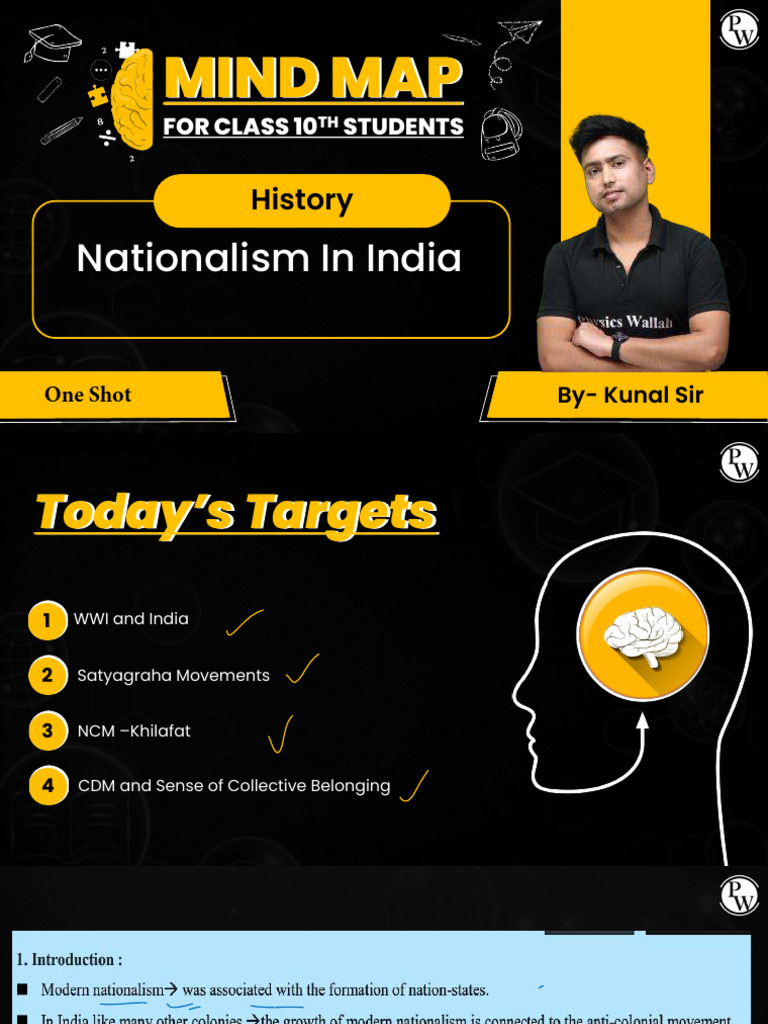 Nationalism in India Mind Map for Class 10 | PDF | Travel | History
