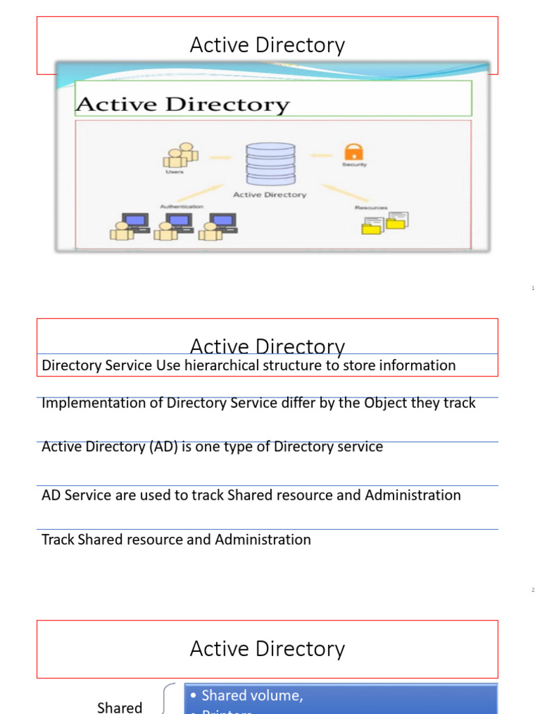Lecture 2 Active Directory | PDF
