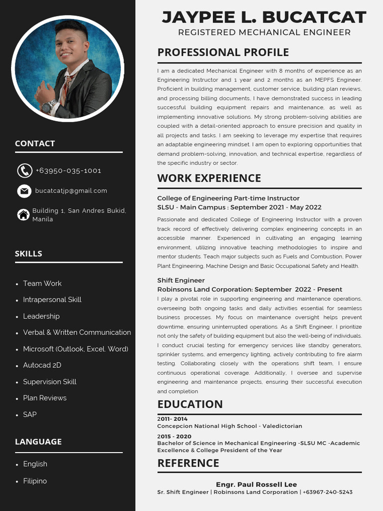 Black Blue Modern Professional CV Resume Template | Download Free PDF ...