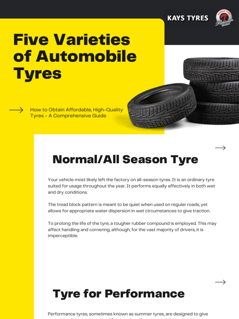 Types of Automobile Tyres Explained | PDF | Tire | Motor Vehicle