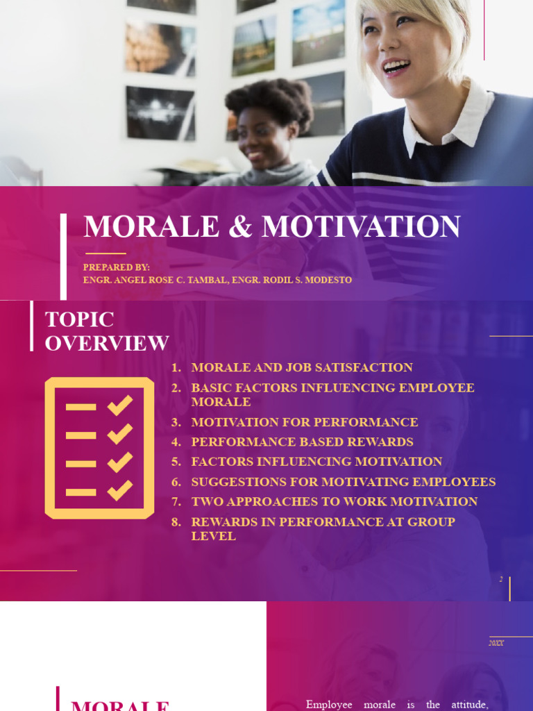 Morale Motivation | PDF | Motivational | Motivation