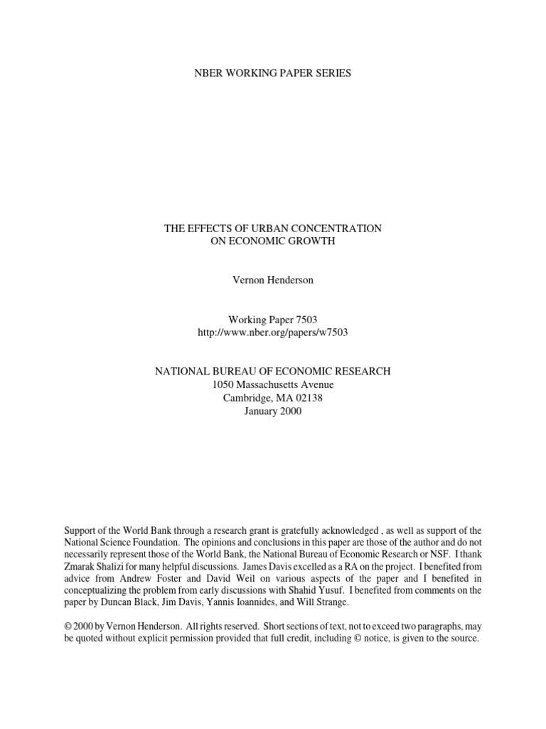 Nber Working Paper Series | PDF | Economic Growth | Logarithm