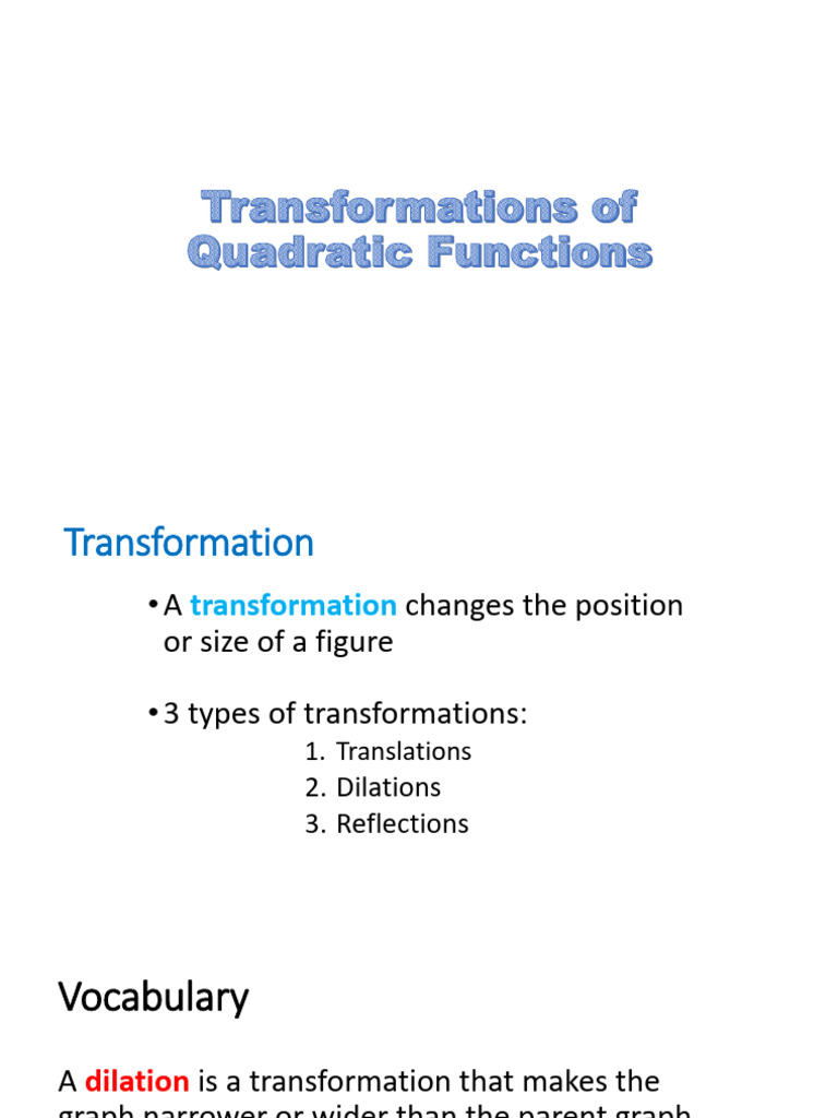 Quadratic Transformations | PDF