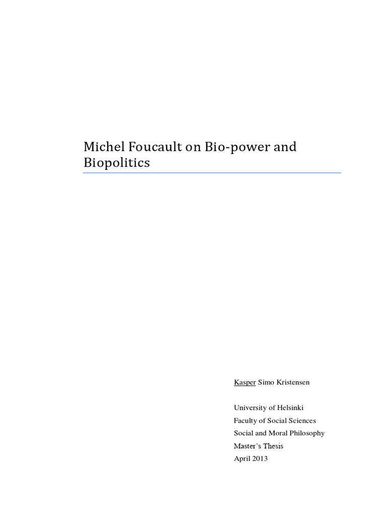Masters Thesis Michel Foucault On Bio Po | PDF | Michel Foucault ...