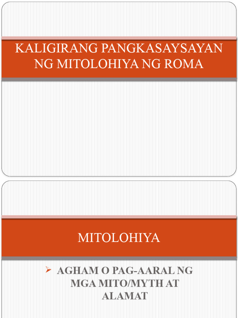 FIL 10 Q1 Kaligirang Pangkasaysayan NG Mitolohiya NG Roma | PDF