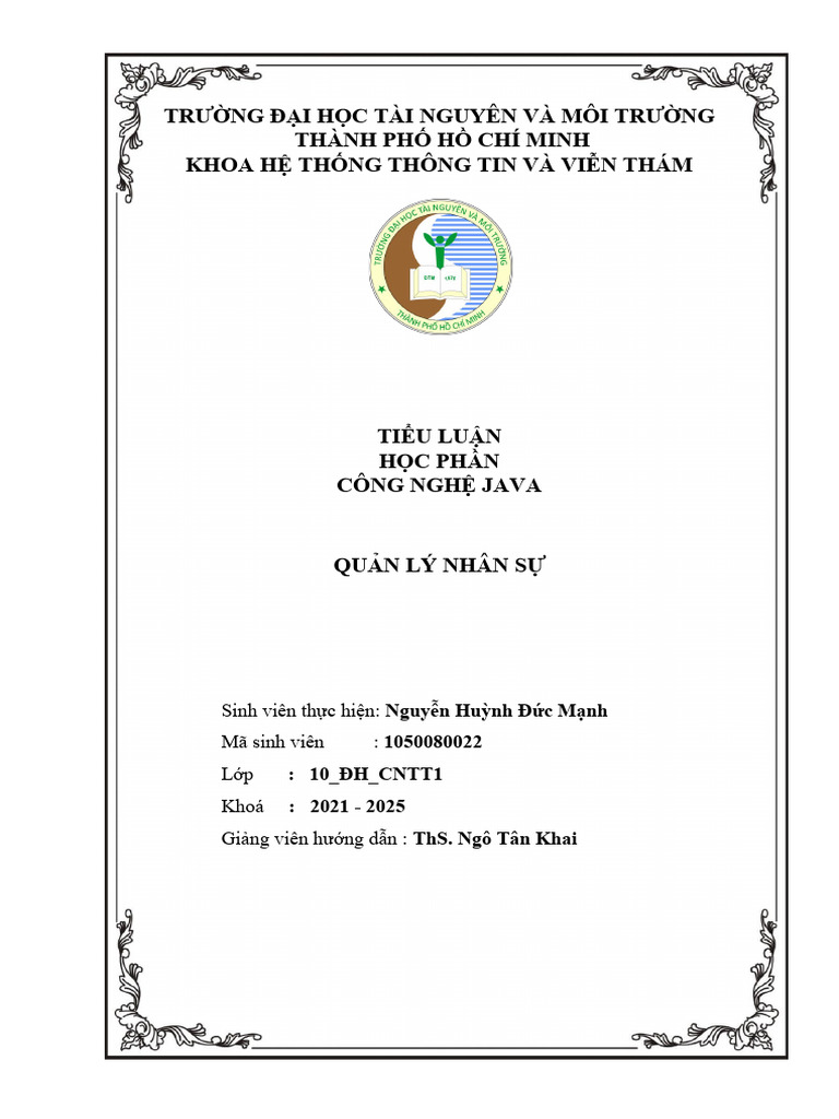 Đ C M NH CNTT1 TieuLuan - CNJava | PDF