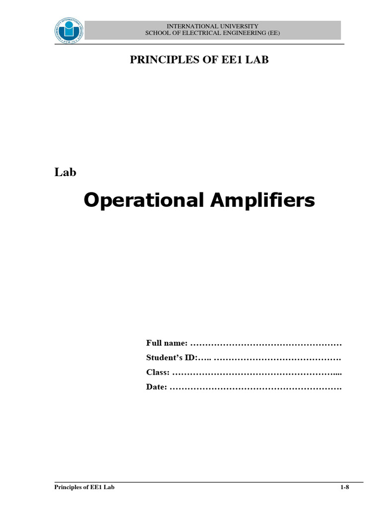 Lab4 OPAM | PDF | Operational Amplifier | Amplifier