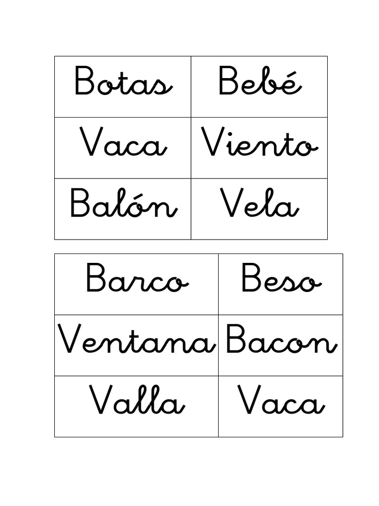 Bingo B y V Cartones | PDF